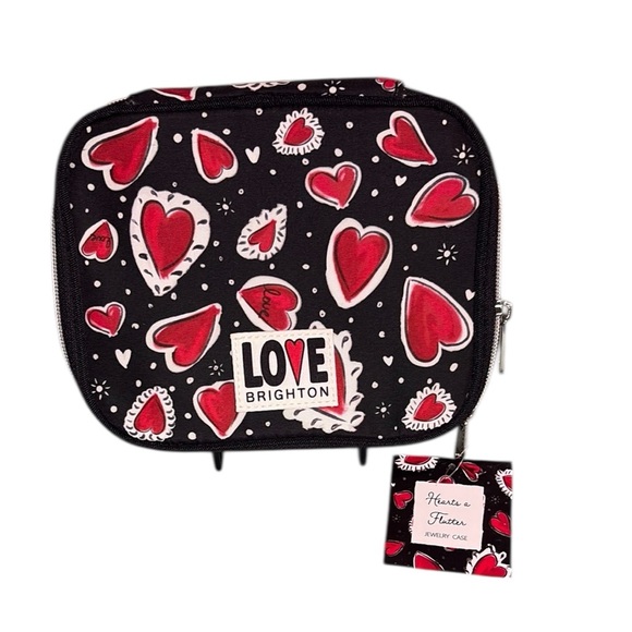 Brighton | Bags | Brighton Hearts A Flutter Travel Jewelry Case Red ...